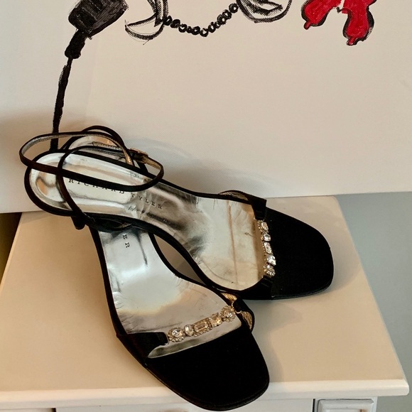Richard Tyler | Shoes | Richard Tyler Satin Jeweled Heels | Poshmark